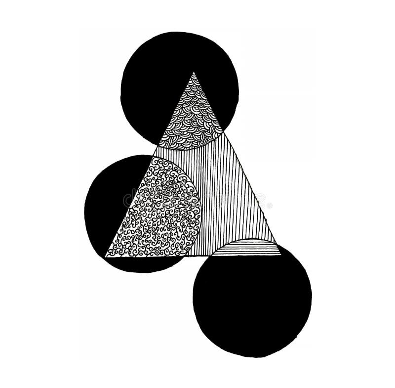 Abstract Image of a Triangle, Circles and Their Intersection. Stock ...