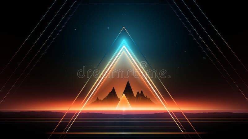 An Abstract Image of a Triangle with a Mountain in the Background Stock ...