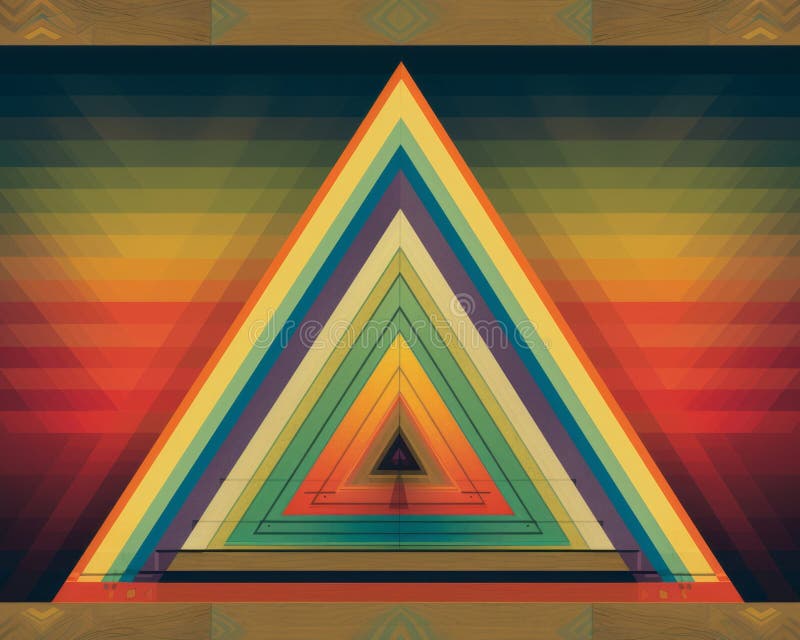 An Abstract Image of a Triangle with a Rainbow Colored Background Stock ...