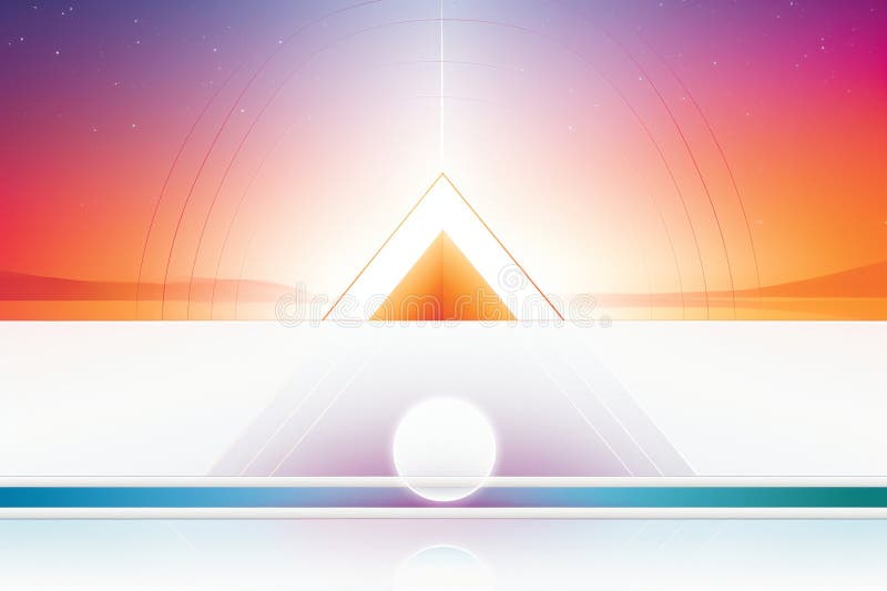 An Abstract Image of a Triangle with a Sunset in the Background Stock ...
