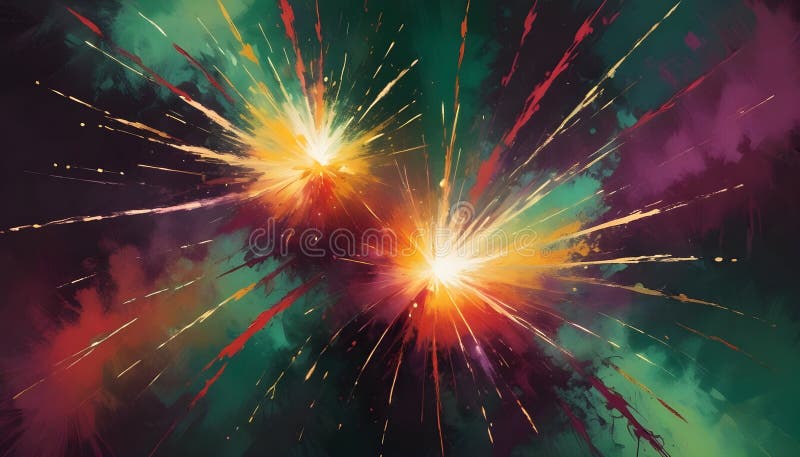 Abstract Image of Two Bright, Golden Stars Exploding Against a Backdrop ...