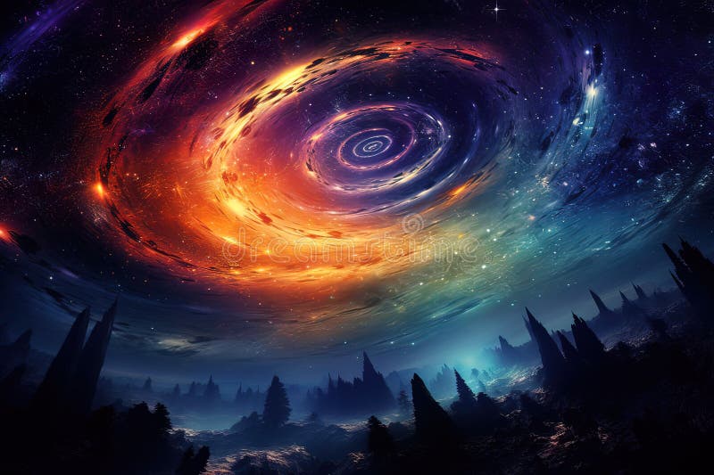 Abstract Image of a Vortex, Black Hole or Alien Lights. Stock ...