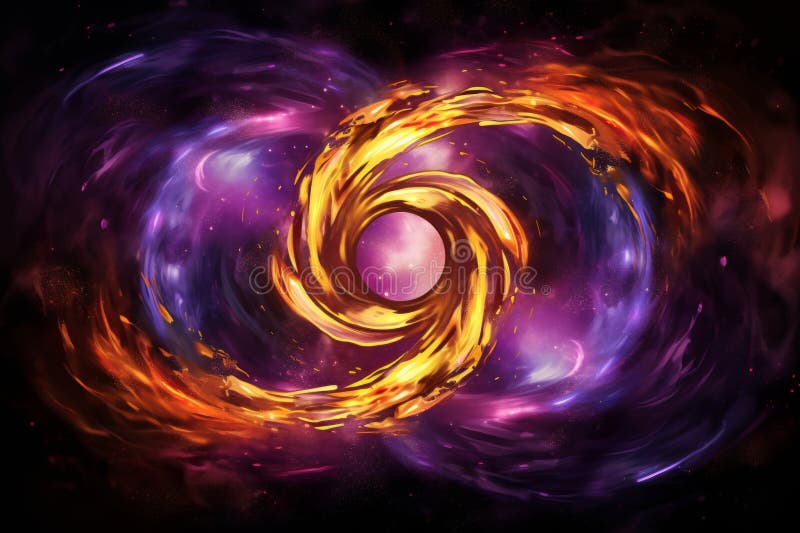 An Abstract Image of a Vortex with Fire in it Stock Illustration ...