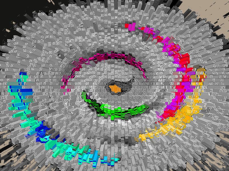 Abstract Image of Vortex of Patterns and Colors Stock Illustration ...