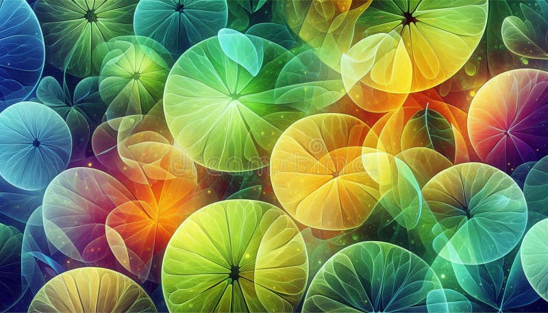 Abstract Wallpaper with Colored Lemons Stock Illustration ...