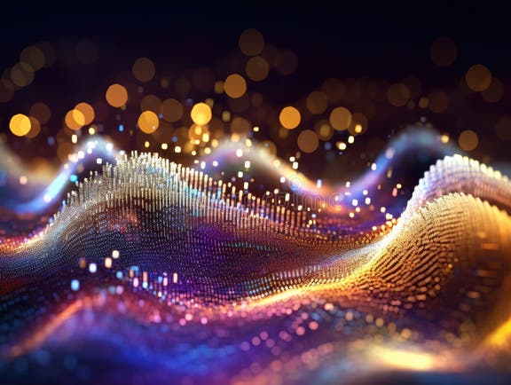 Abstract Image of a Wave with Lights on it Stock Illustration - Illustration of backgrounds ...