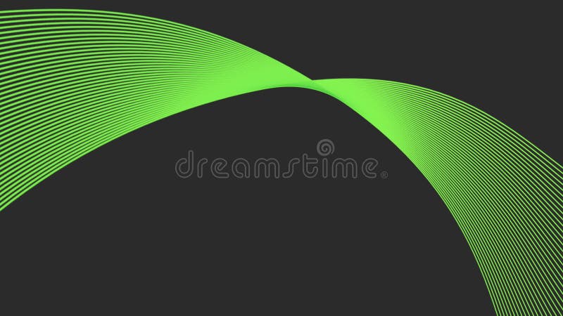Dynamic Green Line Pattern on Black Background Futuristic Design ...