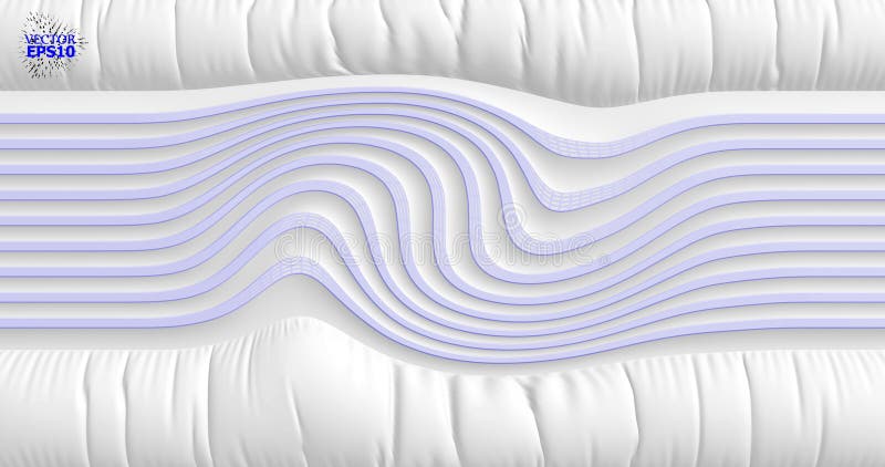 Abstract Image of Wavy Lines with Inflated Fabric Around the Edges in ...