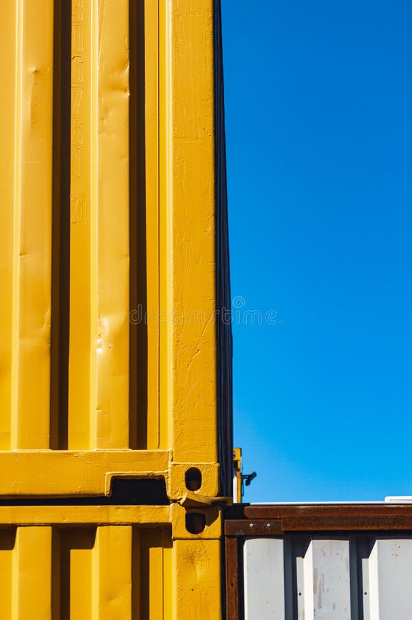 Yellow shipping containers stock photo. Image of dockyard - 22568104