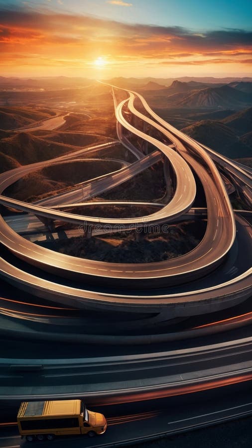Abstract Images of Roads and Routes, Emphasizing Direction and Purpose ...