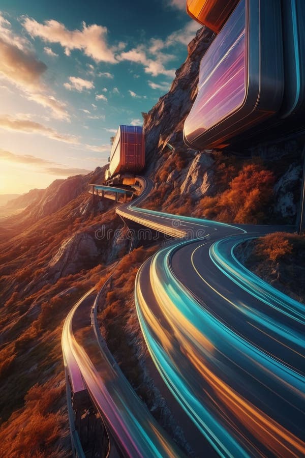 Abstract Images of Roads and Routes, Emphasizing Direction and Purpose ...