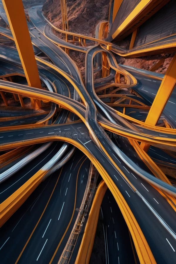 Abstract Images of Roads and Routes, Emphasizing Direction and Purpose ...
