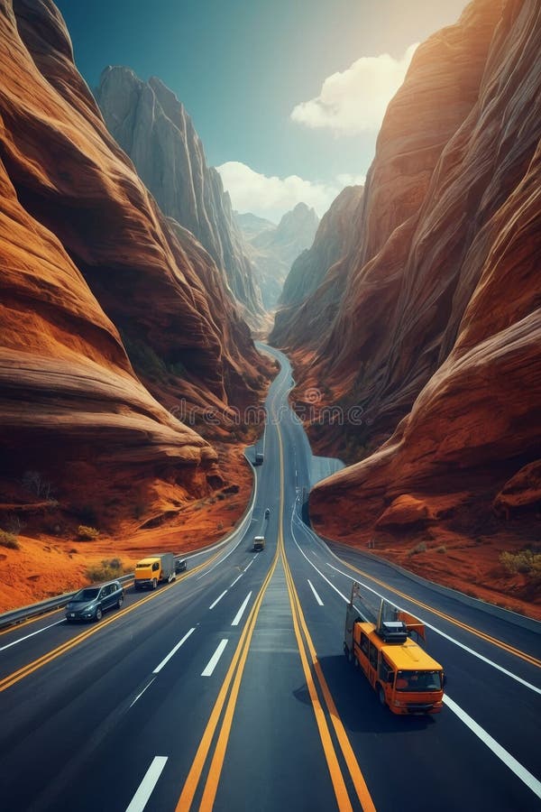 Abstract Images of Roads and Routes, Emphasizing Direction and Purpose ...