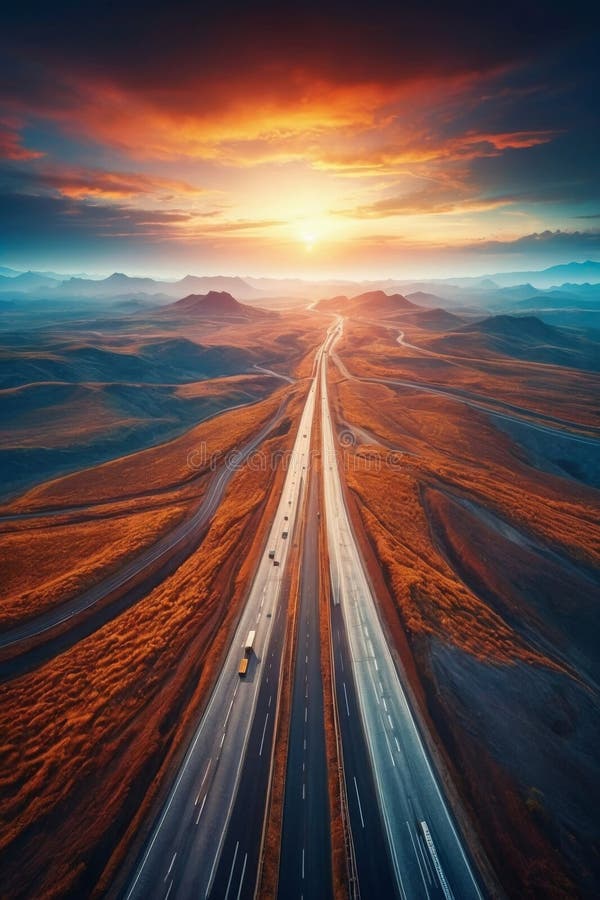 Abstract Images of Roads and Routes, Emphasizing Direction and Purpose ...