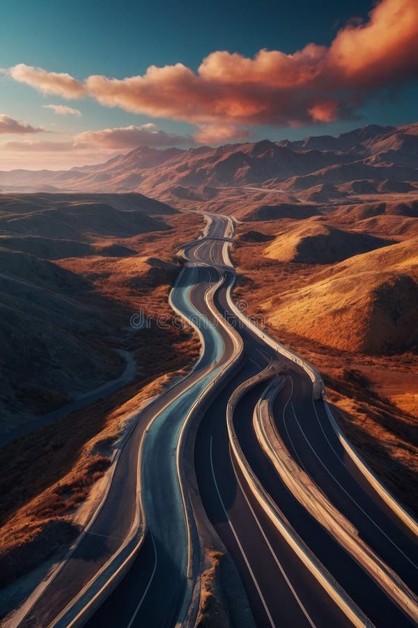 Abstract Images of Roads and Routes, Emphasizing Direction and Purpose ...