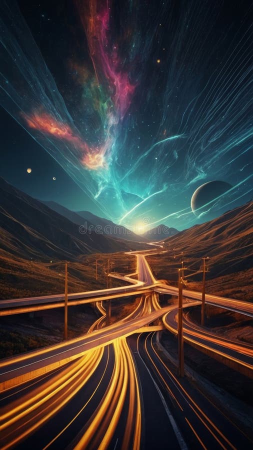 Abstract Images of Roads and Routes, Emphasizing Direction and Purpose ...