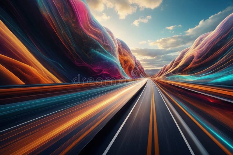 Abstract Images of Roads and Routes, Emphasizing Direction and Purpose ...