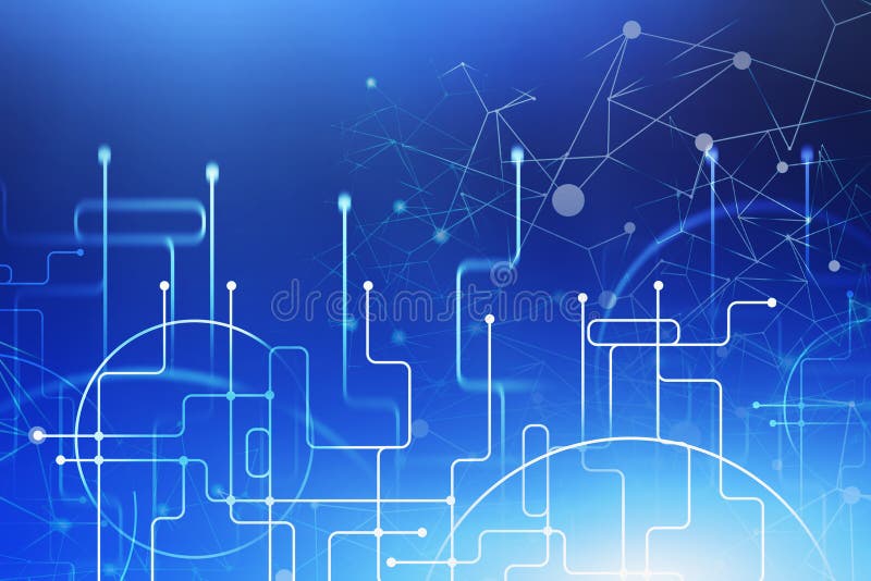 Abstract Immersive Blue Connection Interface Stock Illustration ...