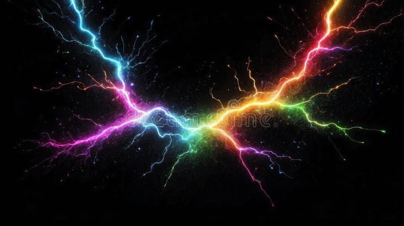 Abstract Impact of Rainbow Glowing Light Particles with Lightning ...