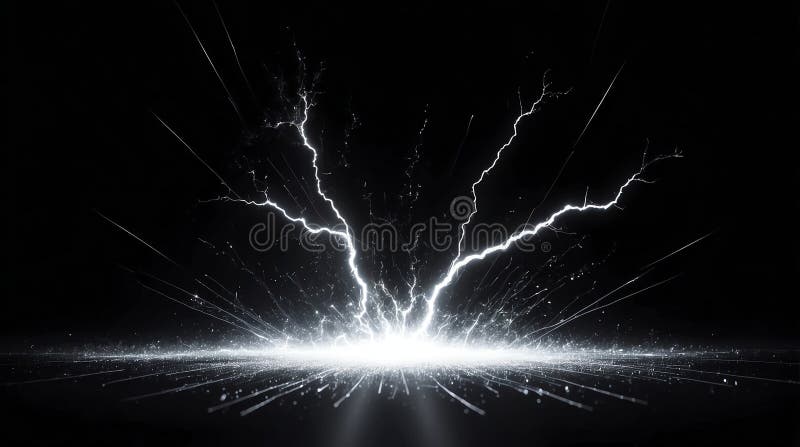 Abstract Impact of White Glowing Light Particles with Lightning Sparks ...