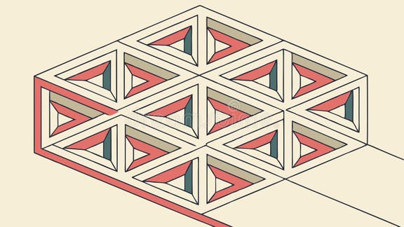 Abstract Impossible Triangle Pattern, Geometric Visual Puzzle Vector ...
