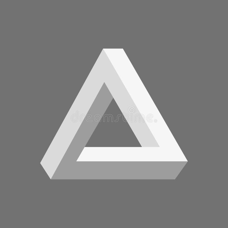 Abstract Impossible Triangle Sign, Retro Optical Effect. Vector Stock ...