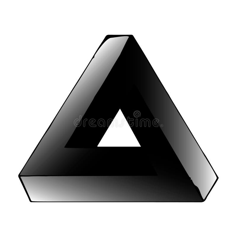 Abstract Impossible Triangle Sign. Retro Optical Effect Shape with ...