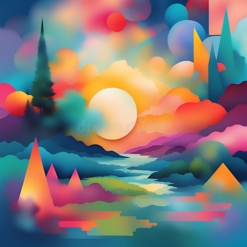 Abstract Impressionist Collages Illustration for Creative Design Stock ...