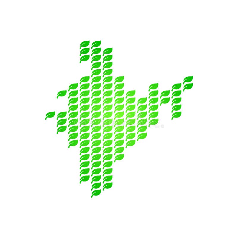 Abstract India Map Formed by Leaf Shapes Stock Illustration ...