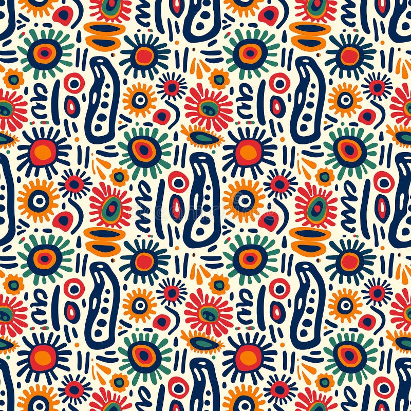 Abstract Indian Design Seamless Naive Pattern, Tile Stock Photo - Image ...