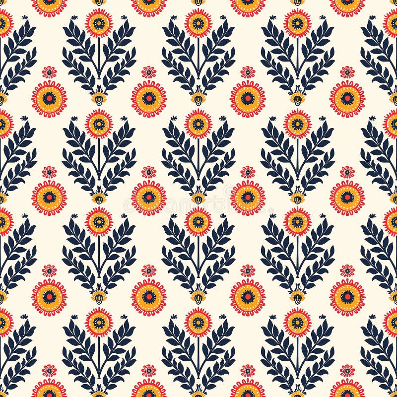 Abstract Indian Design Seamless Naive Pattern, Tile Stock Photo - Image ...
