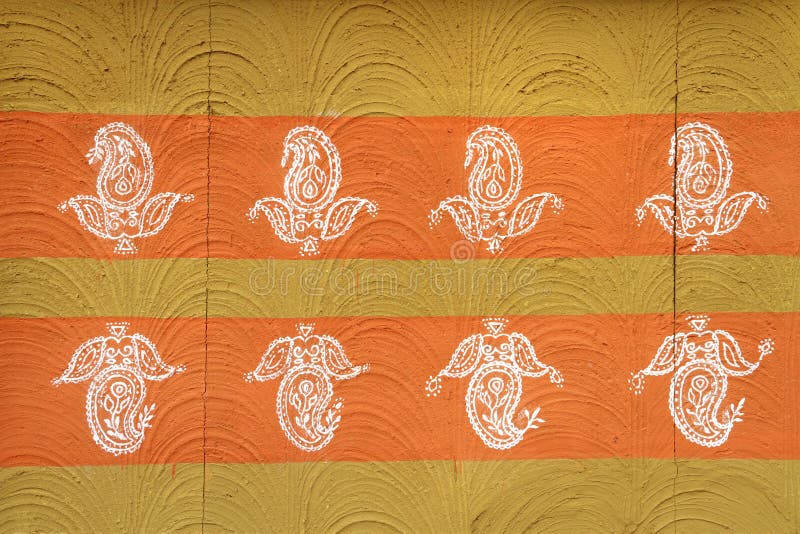 Abstract Handmade Indian Wall Design Texture / Pattern Stock Photo ...
