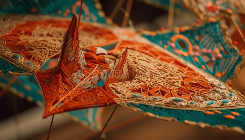 Abstract Indigenous Design, Multi Colored Silk Embroidery Souvenir ...