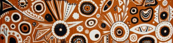 Abstract Indigenous-inspired Art with Geometric Patterns in Earthy ...