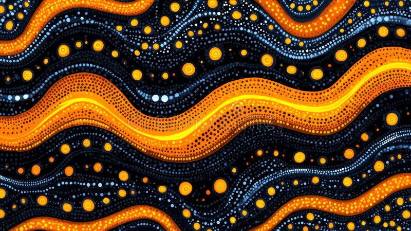 Abstract Indigenous Wave Pattern, Generated by AI Stock Illustration ...