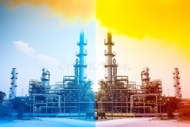 Abstract Industrial Background in Blue Color. Neural Network AI ...