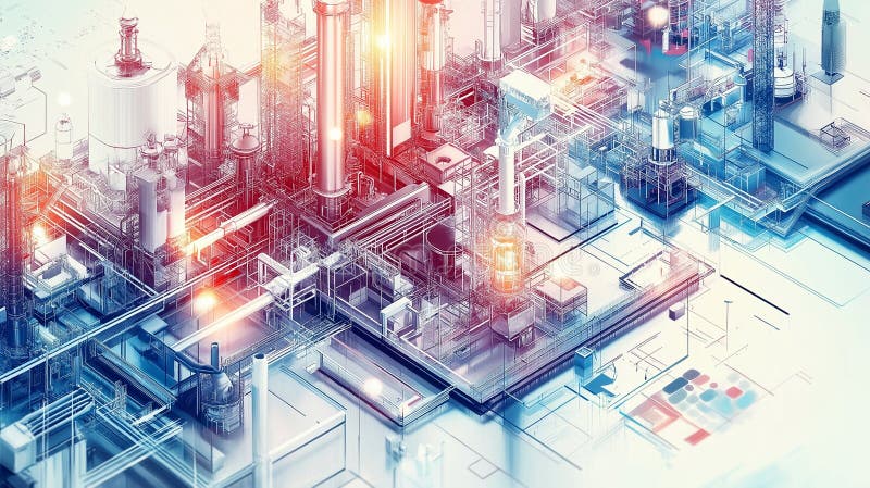 Abstract Industrial Background, Complex Production Process Stock Photo ...