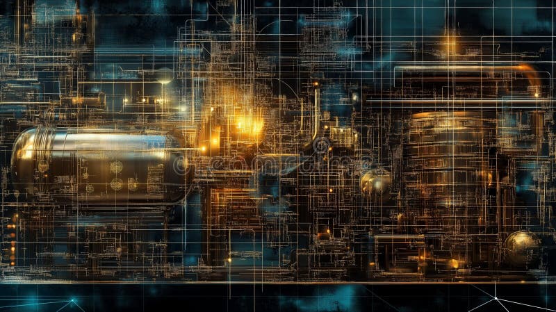 Abstract Industrial Background, Complex Production Process Stock Photo ...