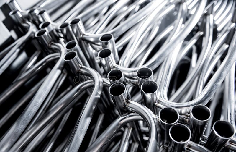 Abstract Industrial Background of Metal Pipes Construction. Stock Image ...