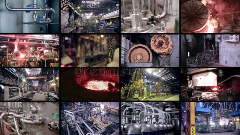 Abstract Industrial Background Multiscreen Heavy Industry Factory Stock ...