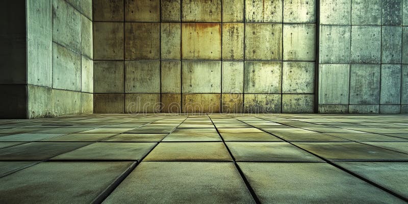 Abstract Industrial Background with Textured Concrete Wall and Floor ...