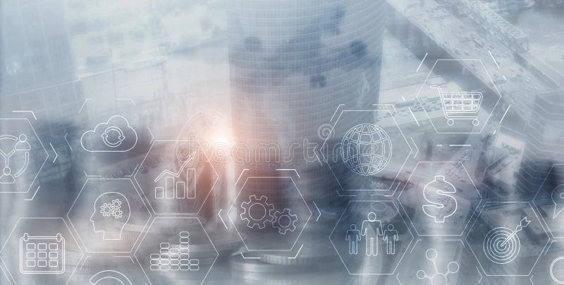 Abstract Industrial Business Process Organisation Structure. Against ...