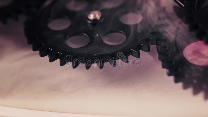 Abstract Industrial Mechanic Turning of Clock Gears Stock Footage ...