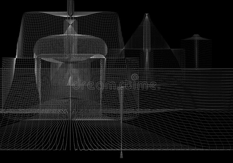 Abstract Industrial Techno Modern Background on Black Background Stock ...