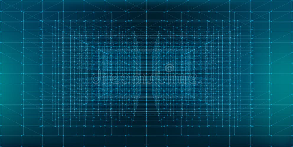 Abstract Infinite Perspective HUD Background Vector Illustration Stock ...