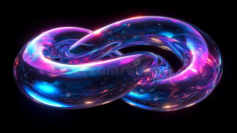 Abstract Infinity Loop with Glowing Neon Lights Stock Illustration ...
