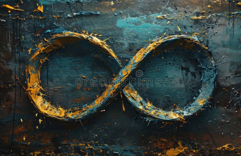 Abstract Infinity Paint Symbol on Textured Background Stock ...