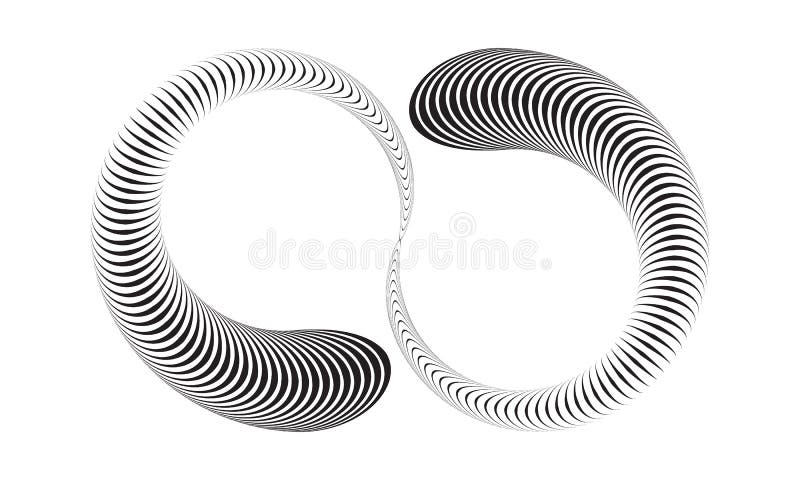 Abstract Infinity Sign with Transition Elements. Dynamic Monochrome ...