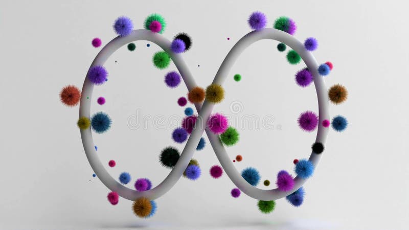 Abstract Infinity Sign on White Background. 3D Render Seamless Loop ...