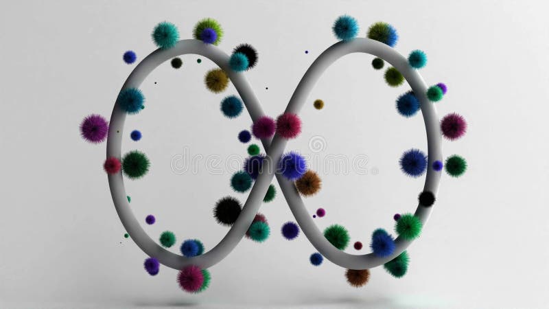 Abstract Infinity Sign on White Background. 3D Render Seamless Loop ...
